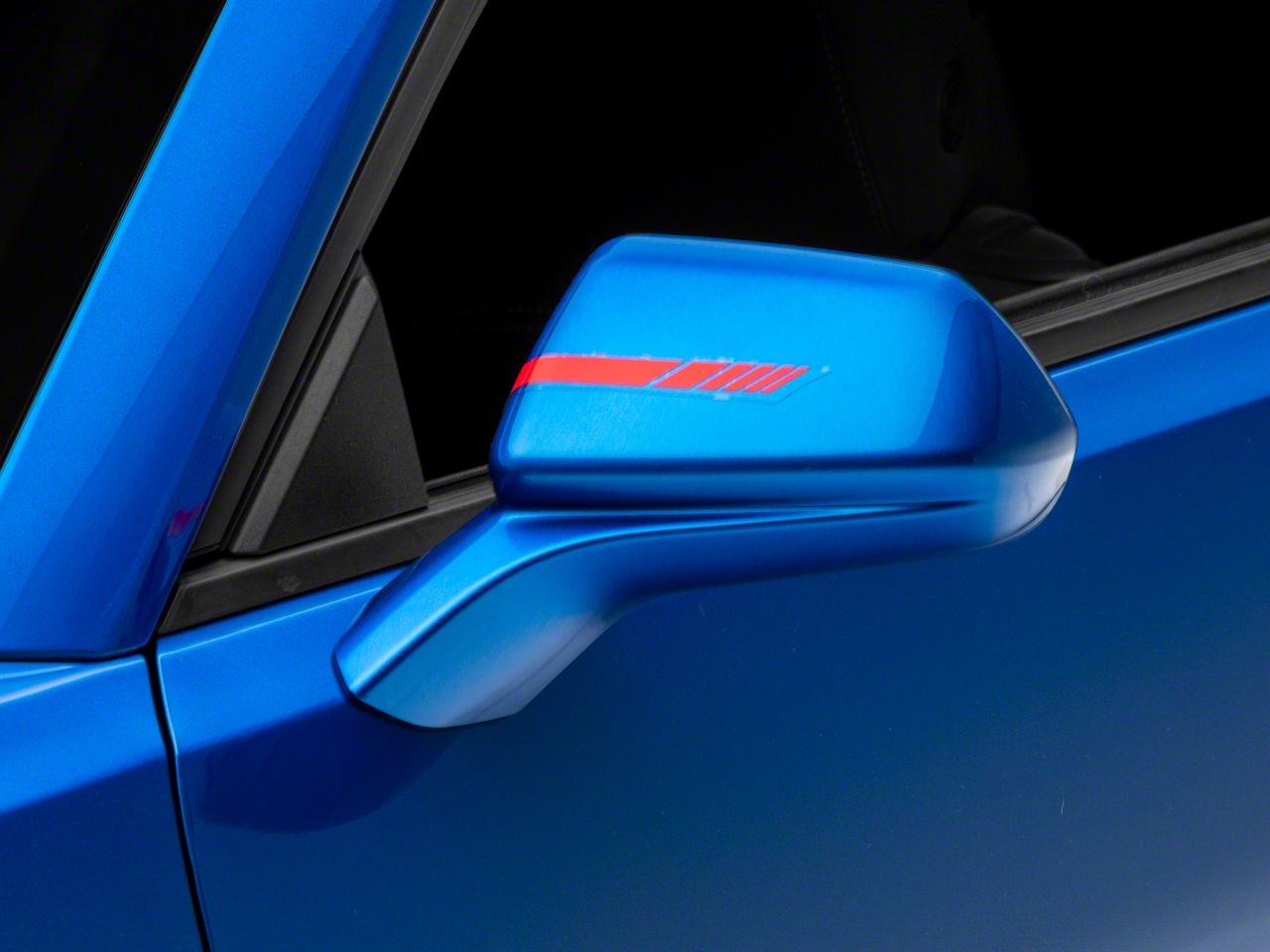 SEC10 Camaro Side Mirror Hash Stripes; Red 430333 (Universal; Some ...