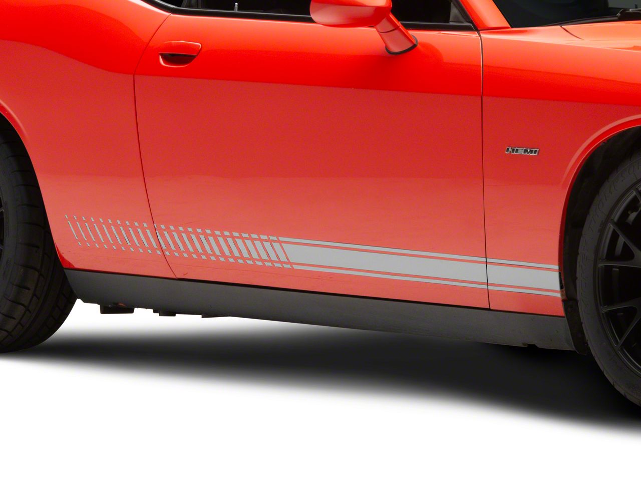 SEC10 Challenger Dashed Rocker Stripes; Silver and Black 431184 ...