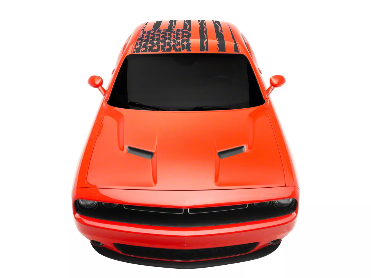 SEC10 Challenger Distressed Flag Roof Decal; Gloss Black CH21186 (08-23 ...