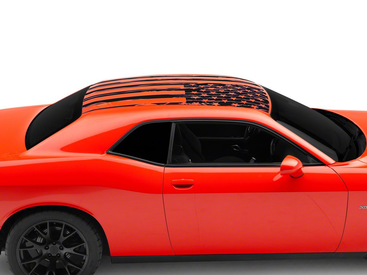 SEC10 Challenger Distressed Flag Roof Decal; Gloss Black CH21186 (08-23 ...