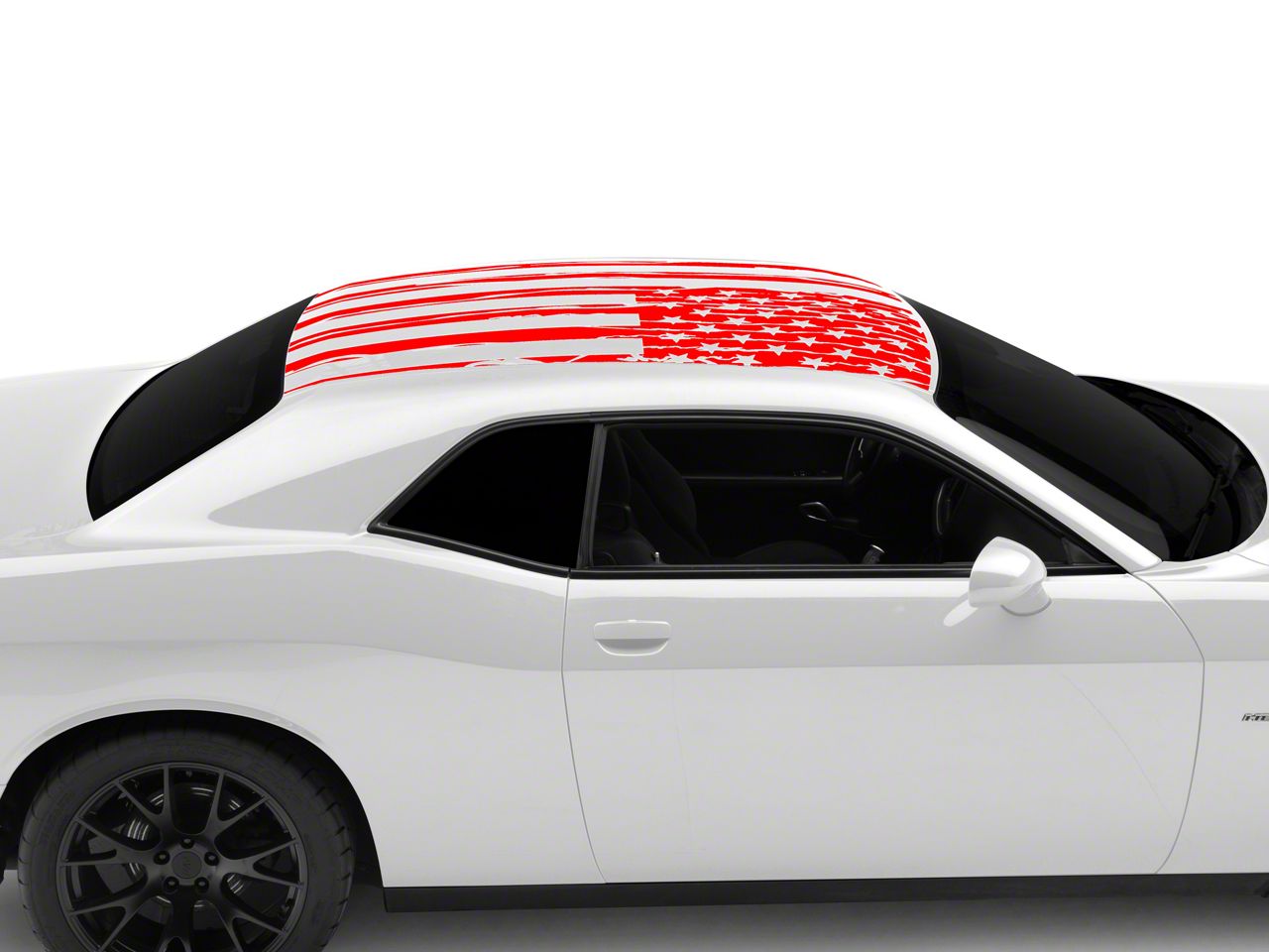 SEC10 Challenger Distressed Flag Roof Decal; Red CH21188 (08-23 ...