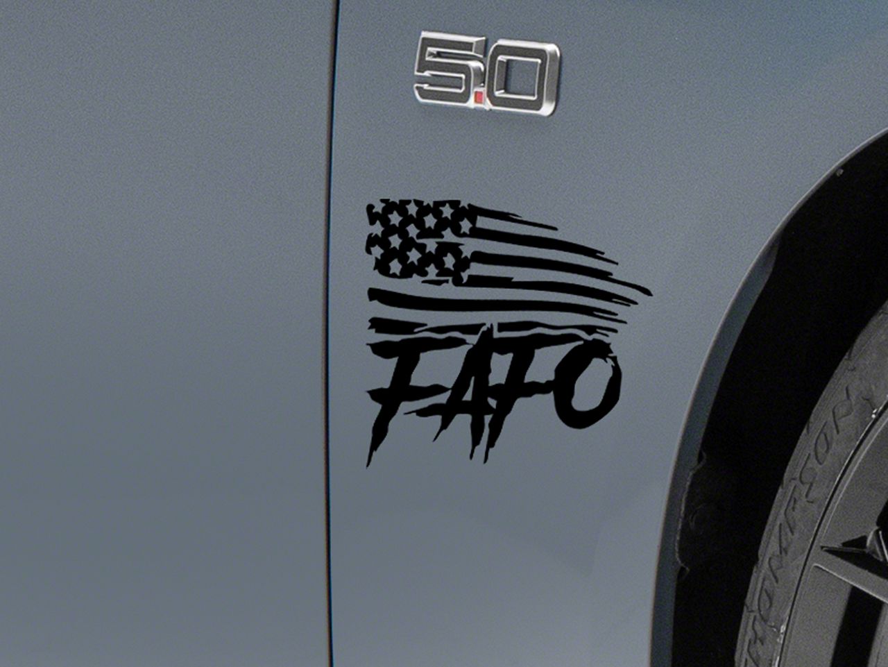 SEC10 Challenger FAFO Small Flag Decal; Gloss Black 471692 (Universal ...