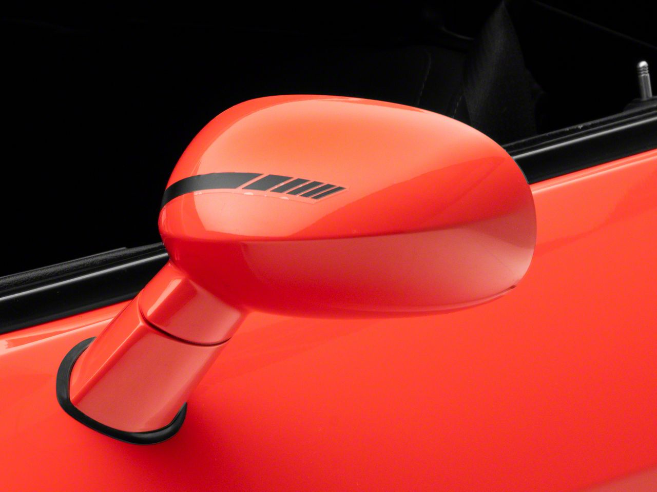 SEC10 Challenger Side Mirror Hash Stripes; Matte Black 430330 ...