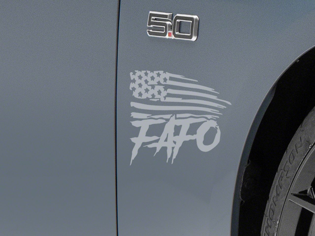 SEC10 Corvette FAFO Small Flag Decal; Silver 471691 (Universal; Some ...
