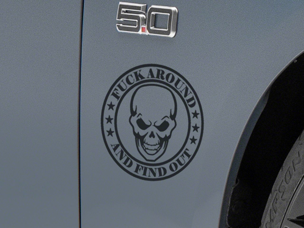 SEC10 Corvette FAFO Skull Decal; Matte Black 471685 (Universal; Some ...
