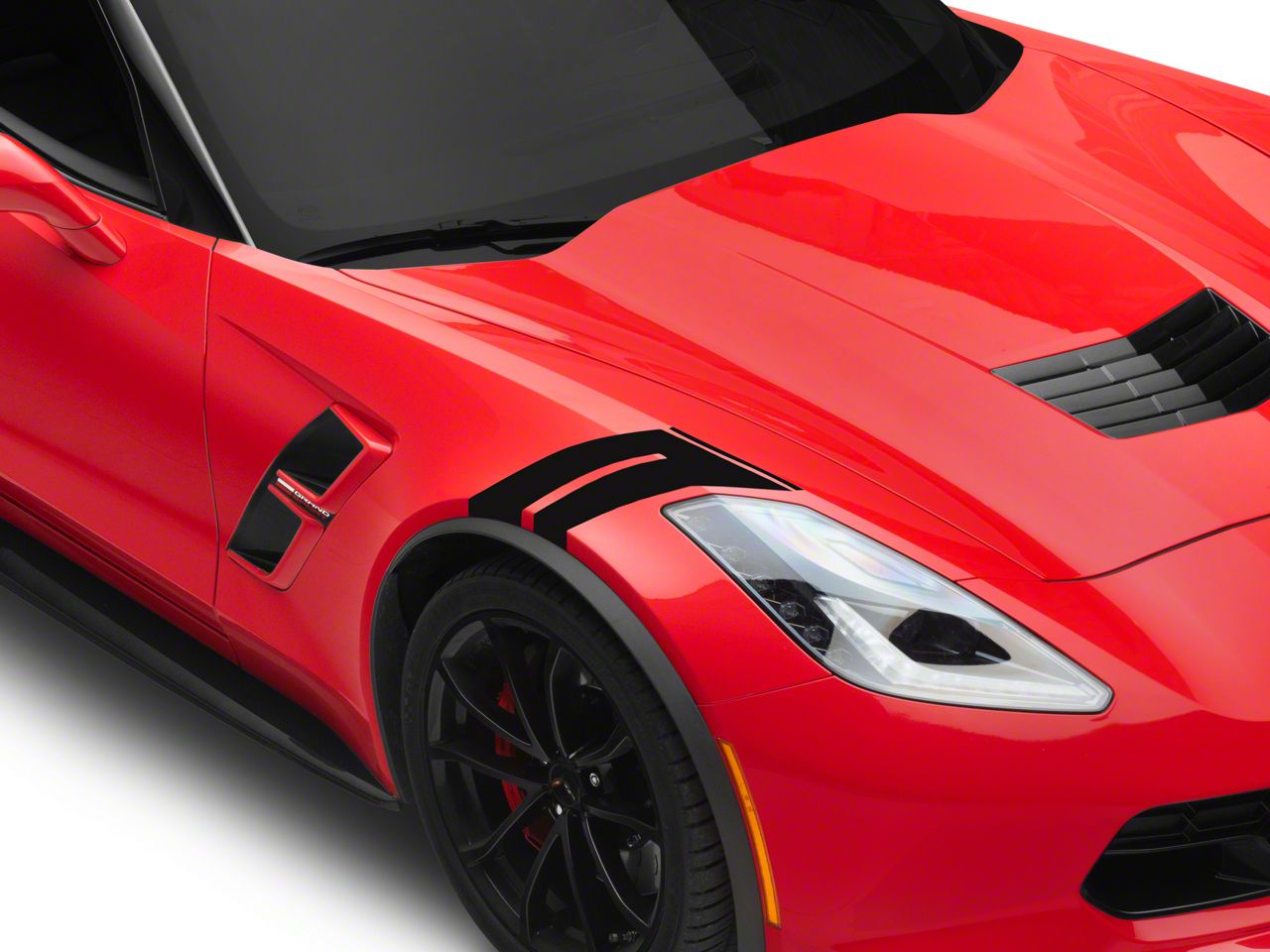 SEC10 Corvette Hash Marks; Gloss Black CV14517 (14-19 Corvette C7 ...