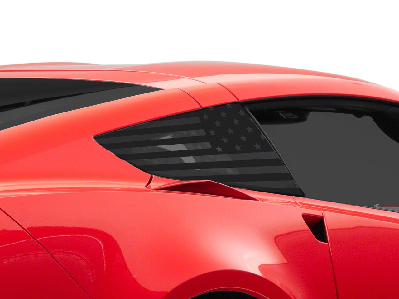 SEC10 Corvette Quarter Window Flag Decal; Matte Black CV14531 (14-19 ...
