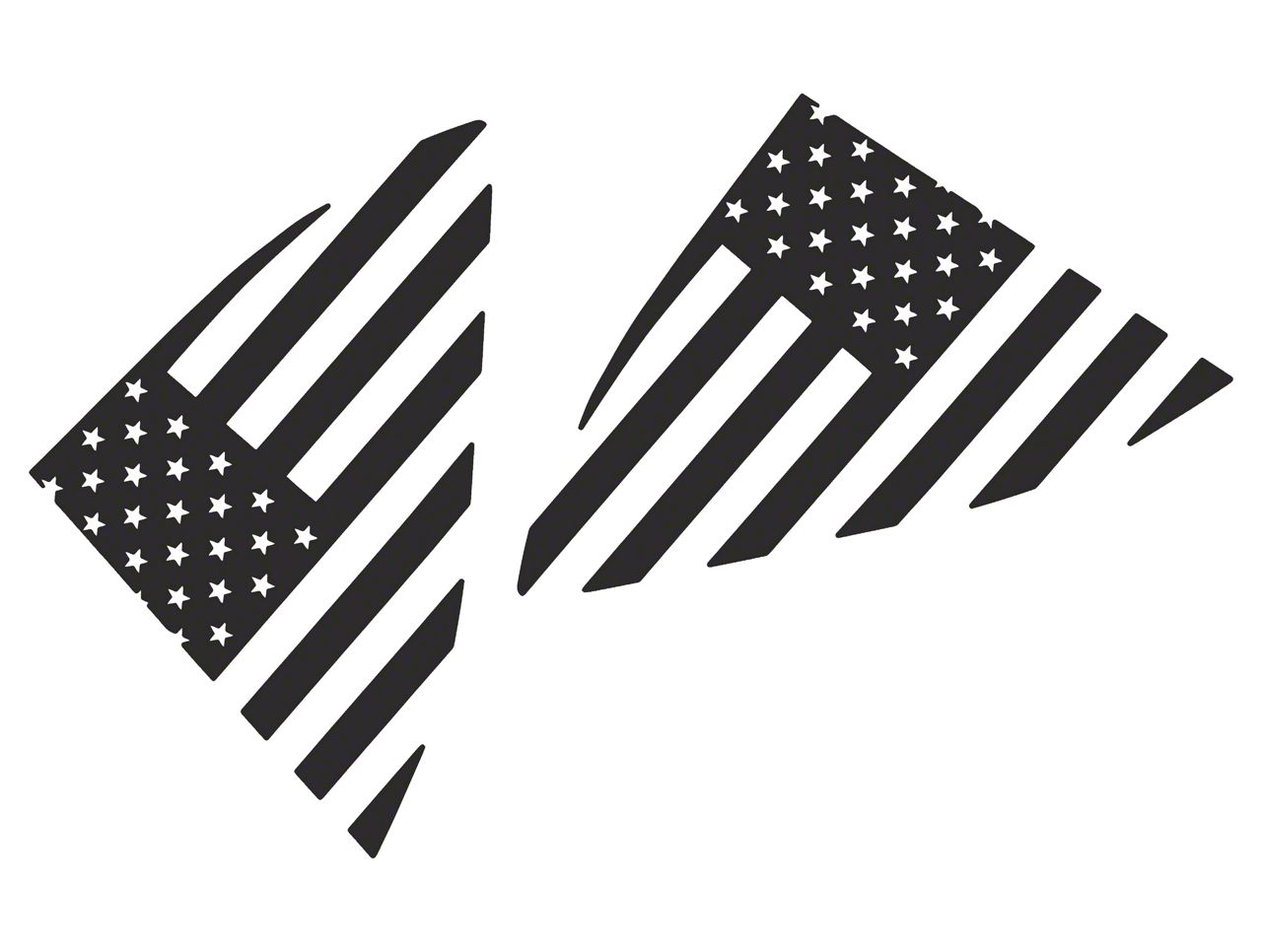 SEC10 Corvette Quarter Window Flag Decal; Matte Black CV14816 (20-26 ...