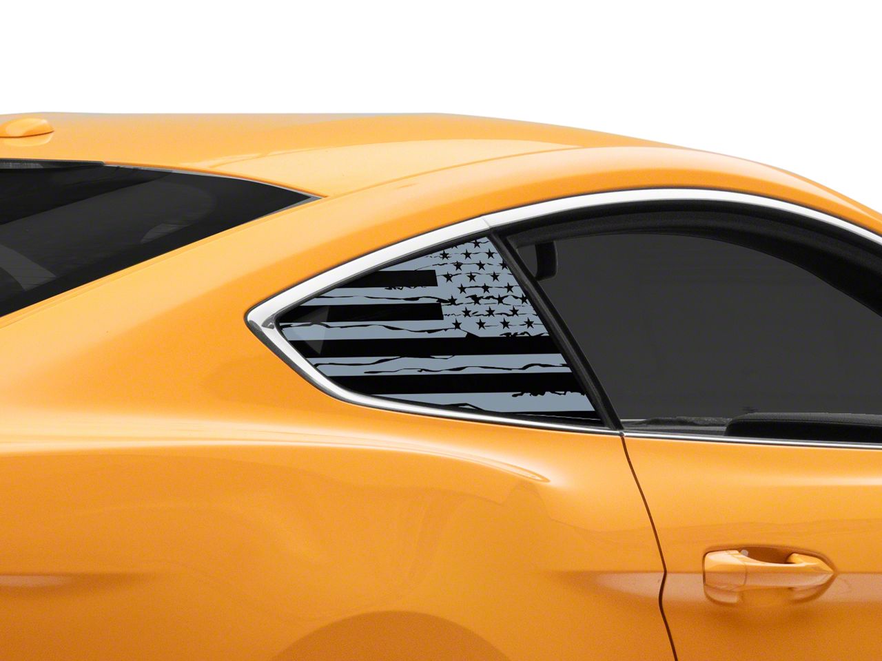 SEC10 Mustang Distressed Flag Quarter Window Decals; Etched 445969 (15 ...