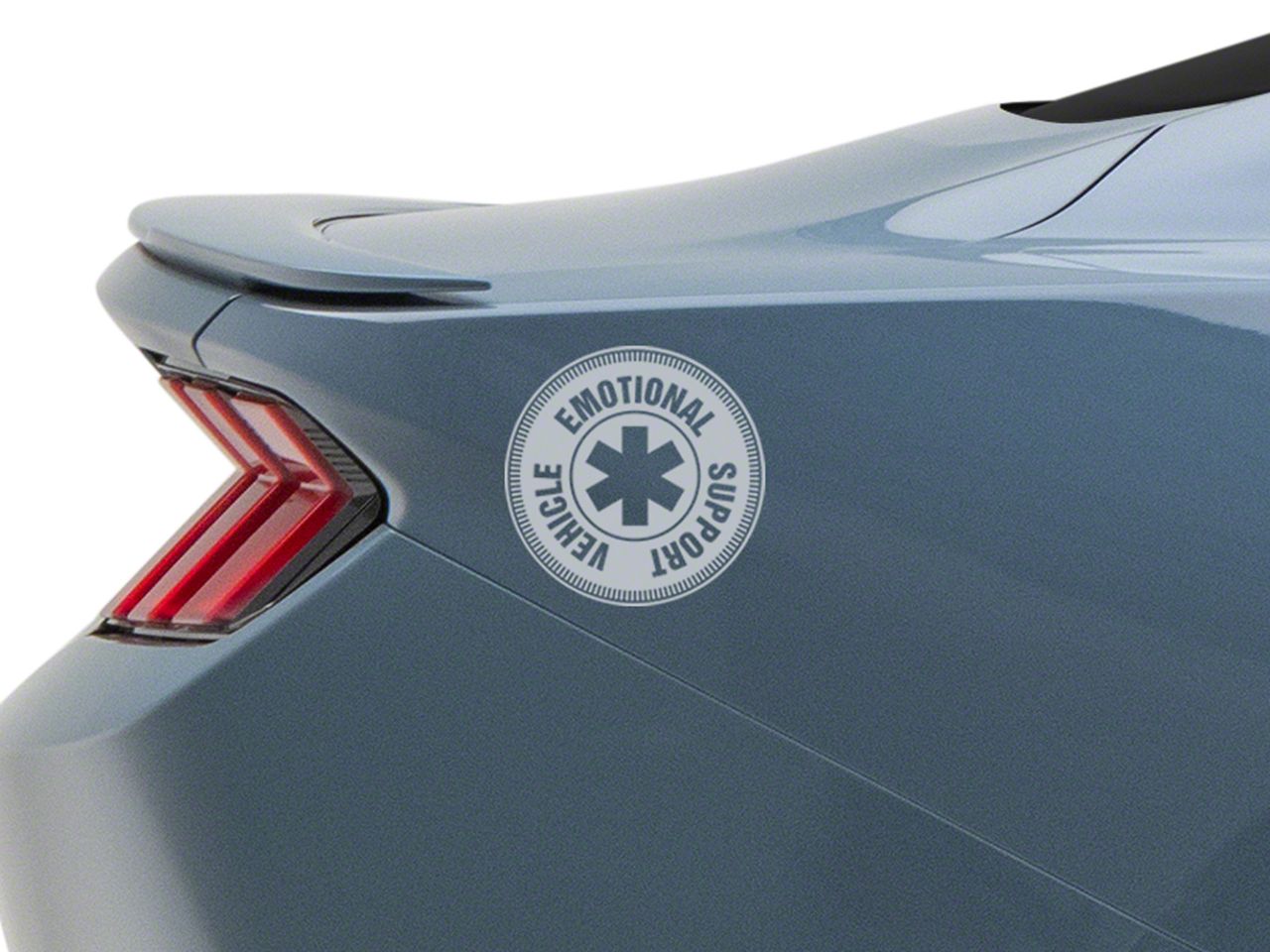 SEC10 Mustang Emotional Support Vehicle Decal; Silver J227429 ...