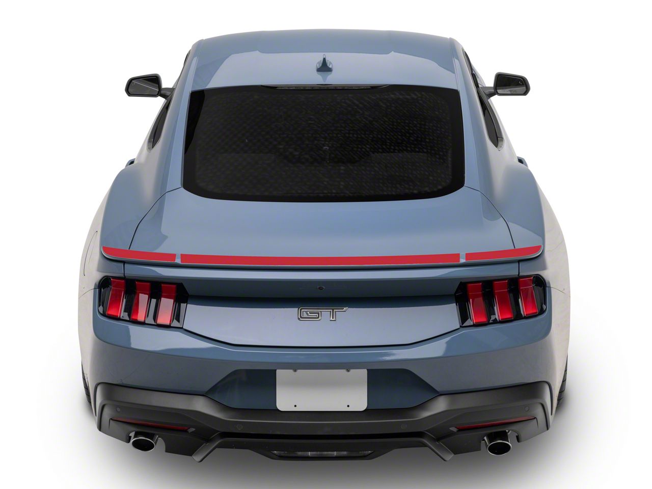 SEC10 Mustang Factory Blade Rear Spoiler Accent Decal; Red 440580 (15 ...