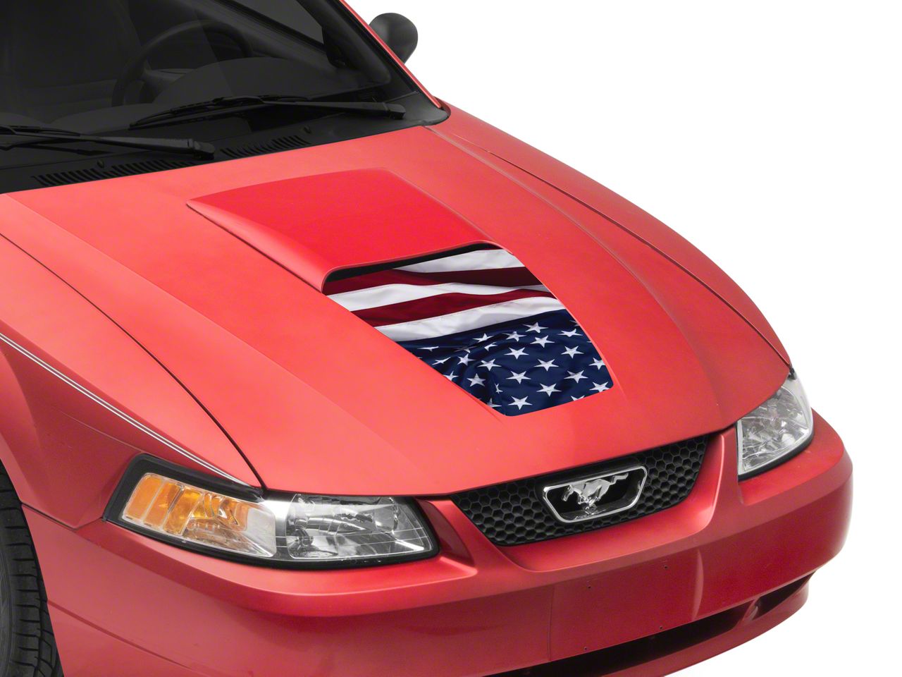 SEC10 Mustang Hood Accent Decal; Real Flag 462168 (99-04 Mustang GT; 99 ...