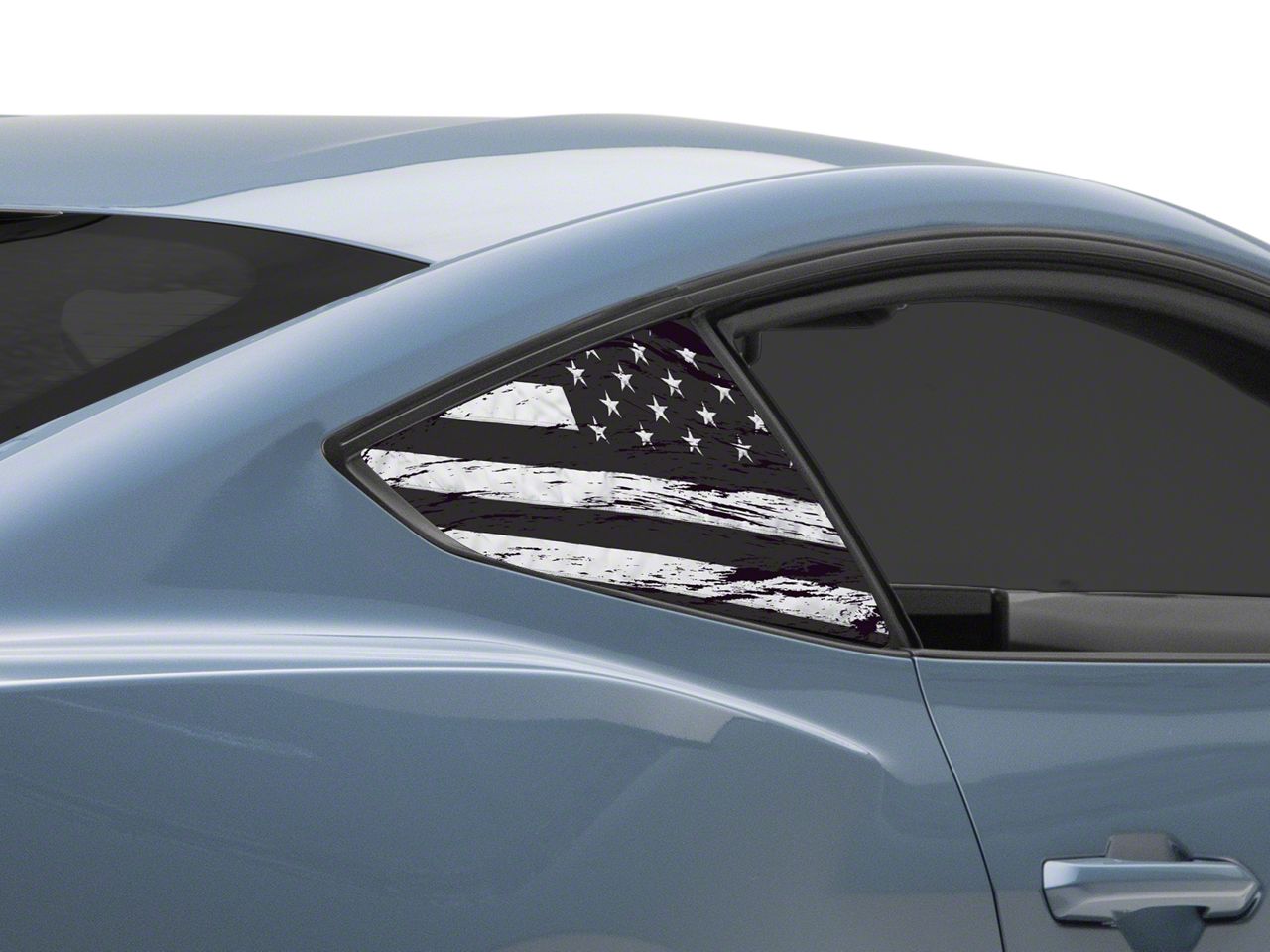 SEC10 Mustang Perforated Distressed Flag Quarter Window Decal 398689 ...