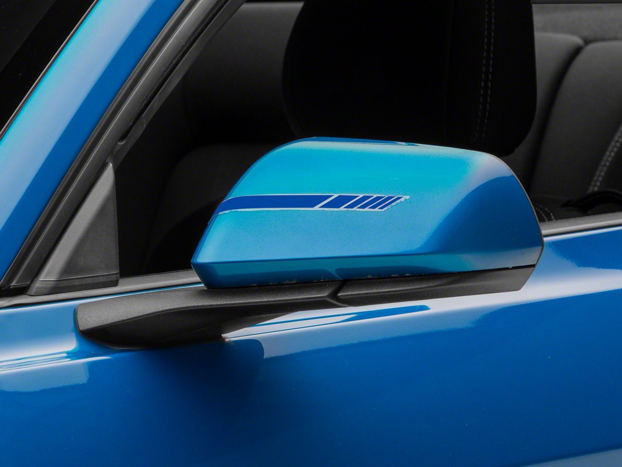SEC10 Mustang Side Mirror Hash Stripes; Blue 430334 (Universal; Some ...