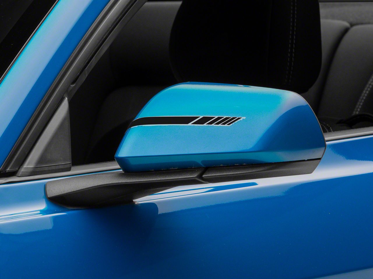 SEC10 Mustang Side Mirror Hash Stripes; Gloss Black 430329 (Universal ...