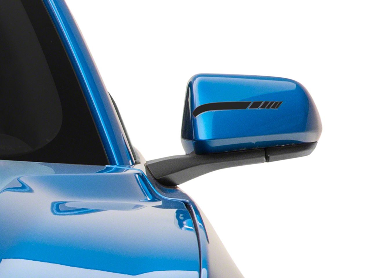 SEC10 Mustang Side Mirror Hash Stripes; Matte Black 430330 (Universal ...