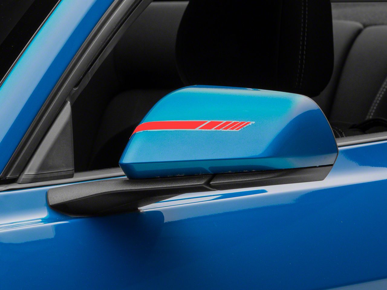 SEC10 Mustang Side Mirror Hash Stripes; Red 430333 (Universal; Some ...