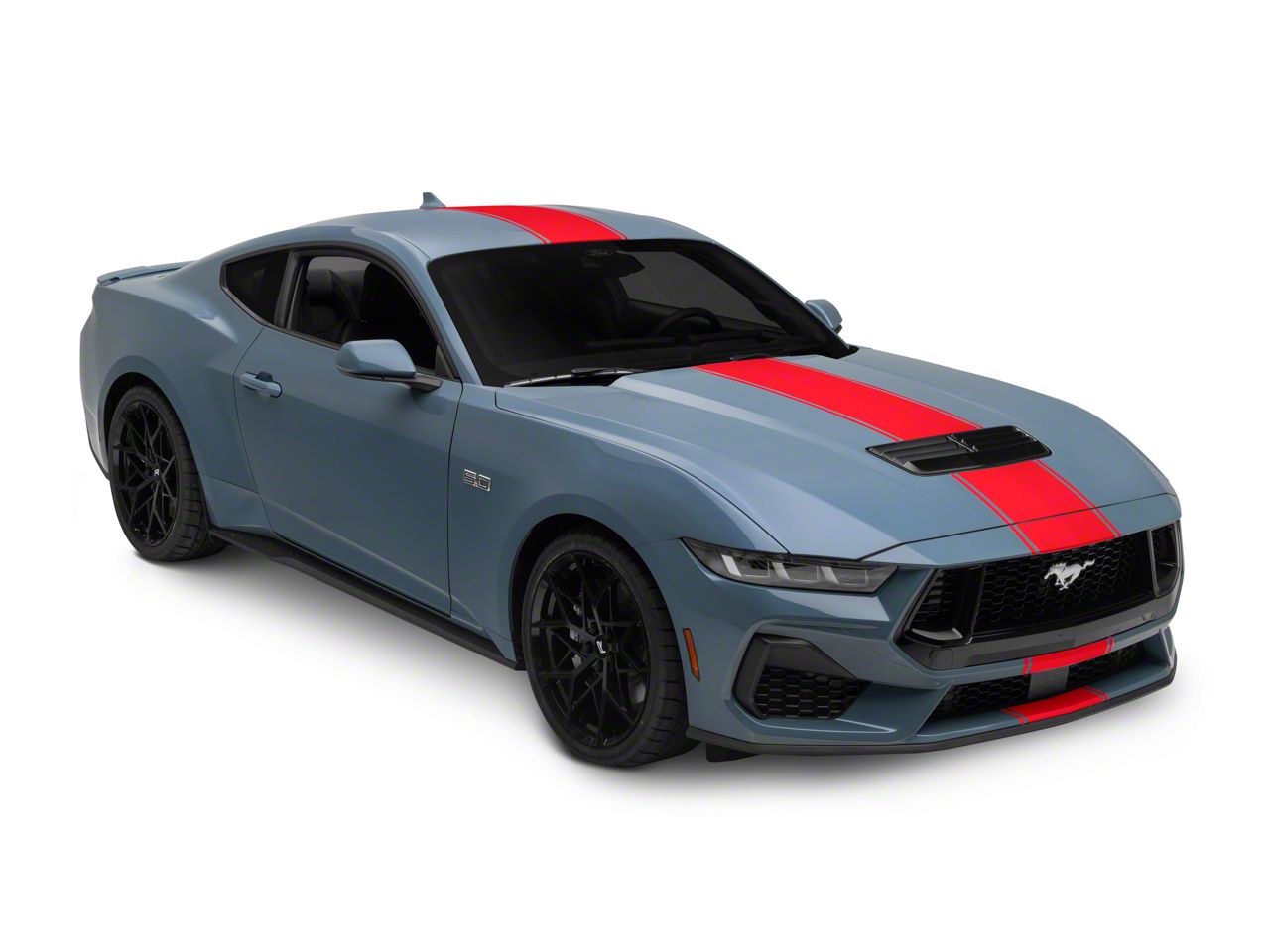 SEC10 Mustang Striped Lemans Stripes; Red; 12-Inch 437848 (2024 Mustang ...