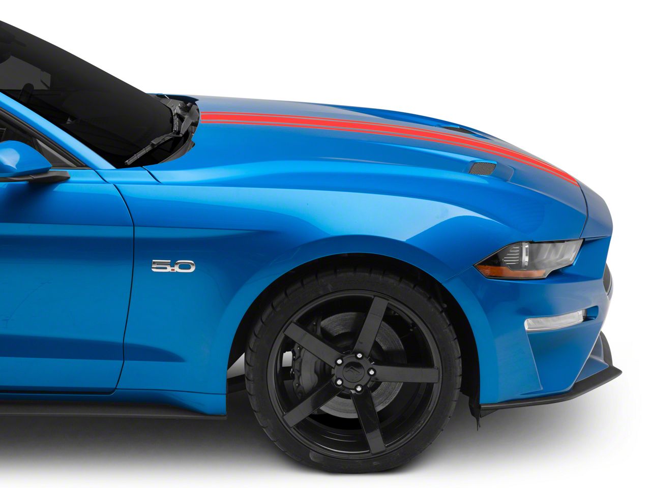 SEC10 Mustang Universal Hood Stripes; Red 430326 (Universal; Some ...