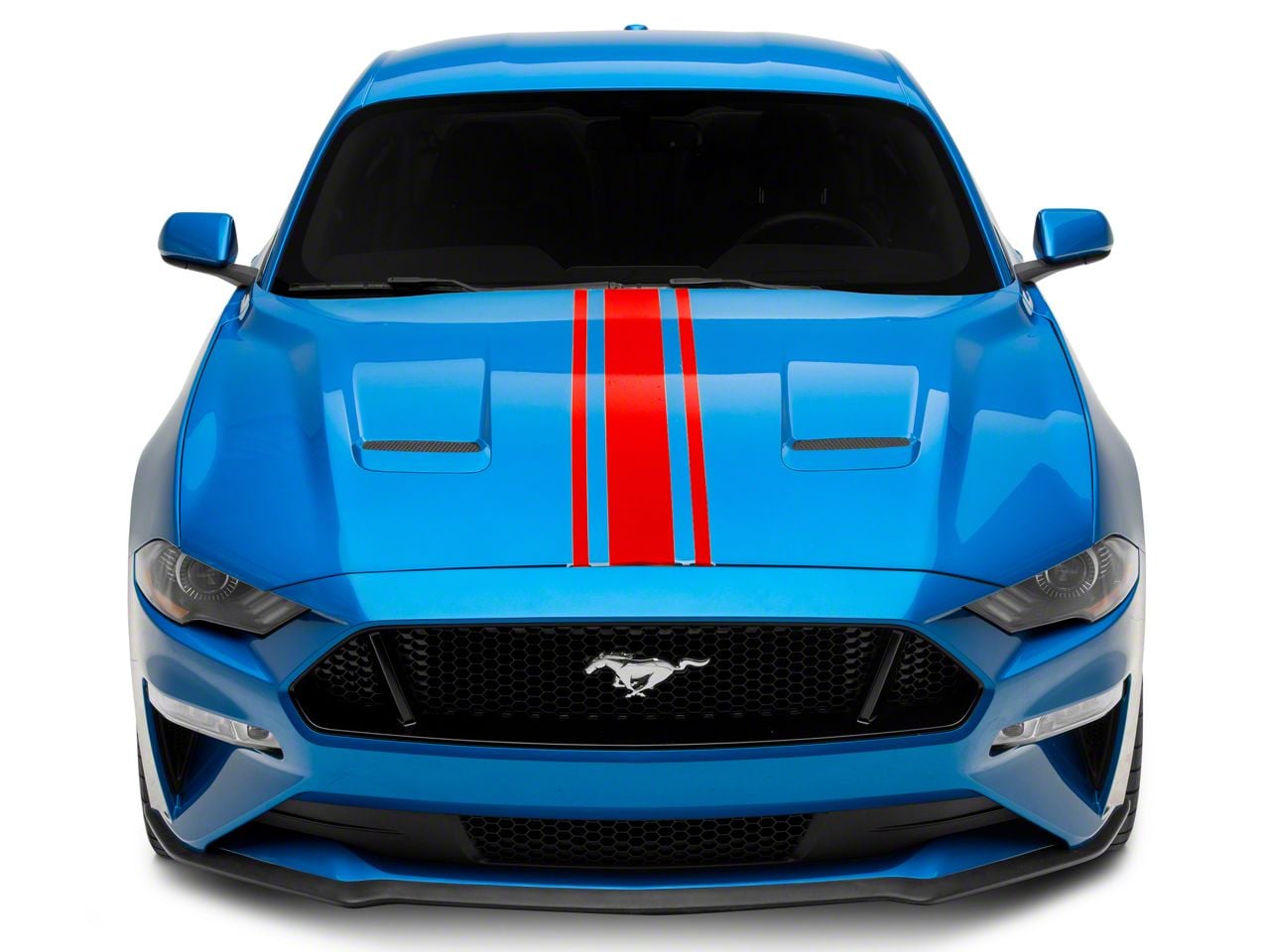 SEC10 Mustang Universal Hood Stripes; Red 430326 (Universal; Some ...
