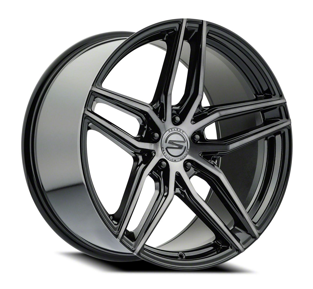 Select Precision Alloys Mustang Shadow Glossy Black with Brushed DDT ...