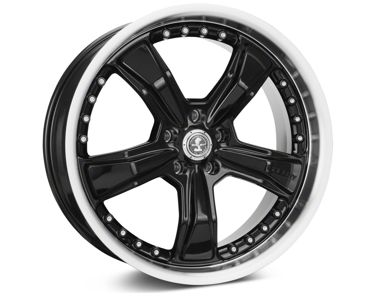 Shelby Mustang Razor Gloss Black Wheel; Rear Only; 20x10 SB198B2167 ...