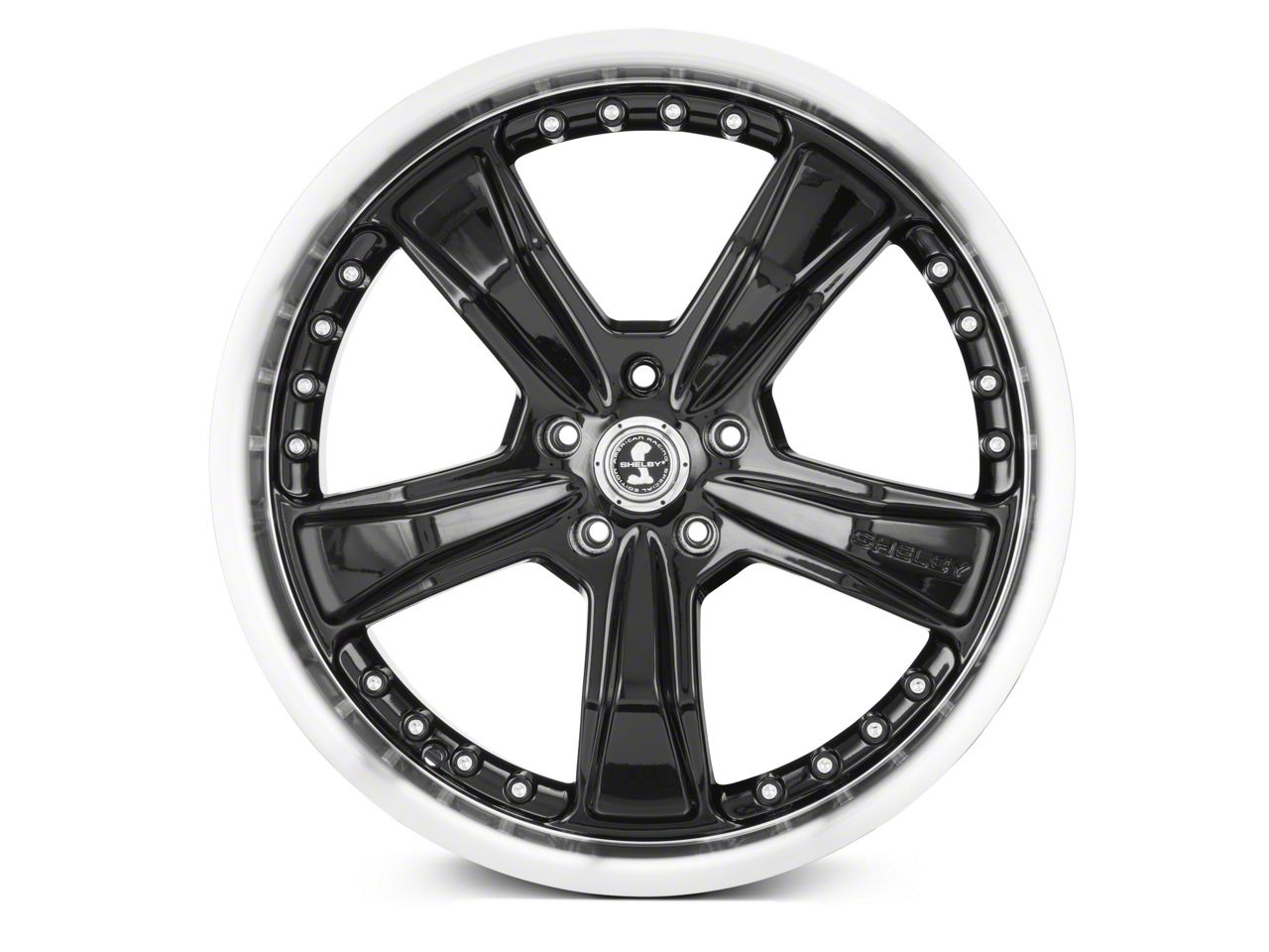 Shelby Mustang Razor Gloss Black Wheel; Rear Only; 20x10 SB198B2167 ...