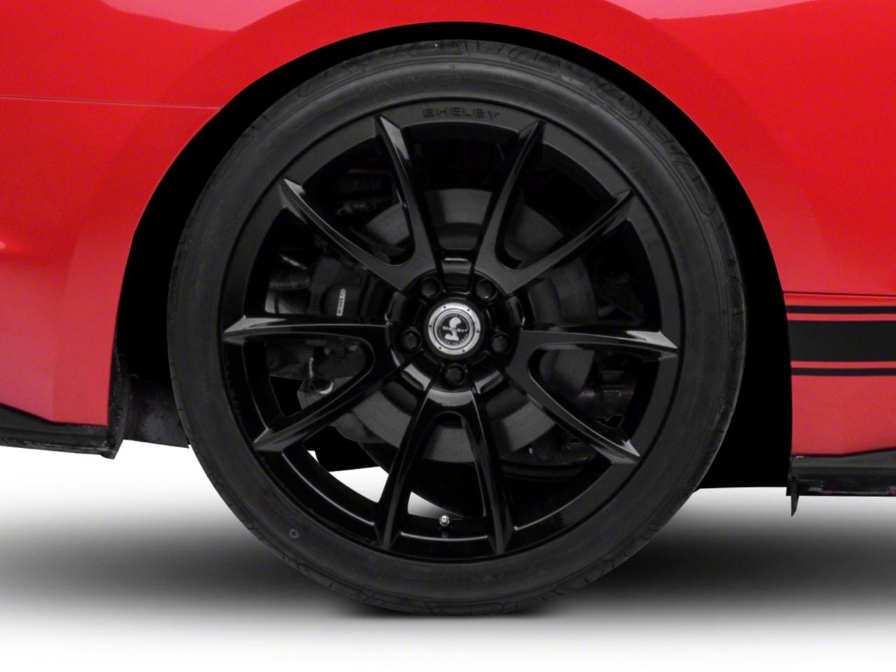 Shelby Mustang Super Snake Style Gloss Black Wheel; Rear Only; 20x10 ...