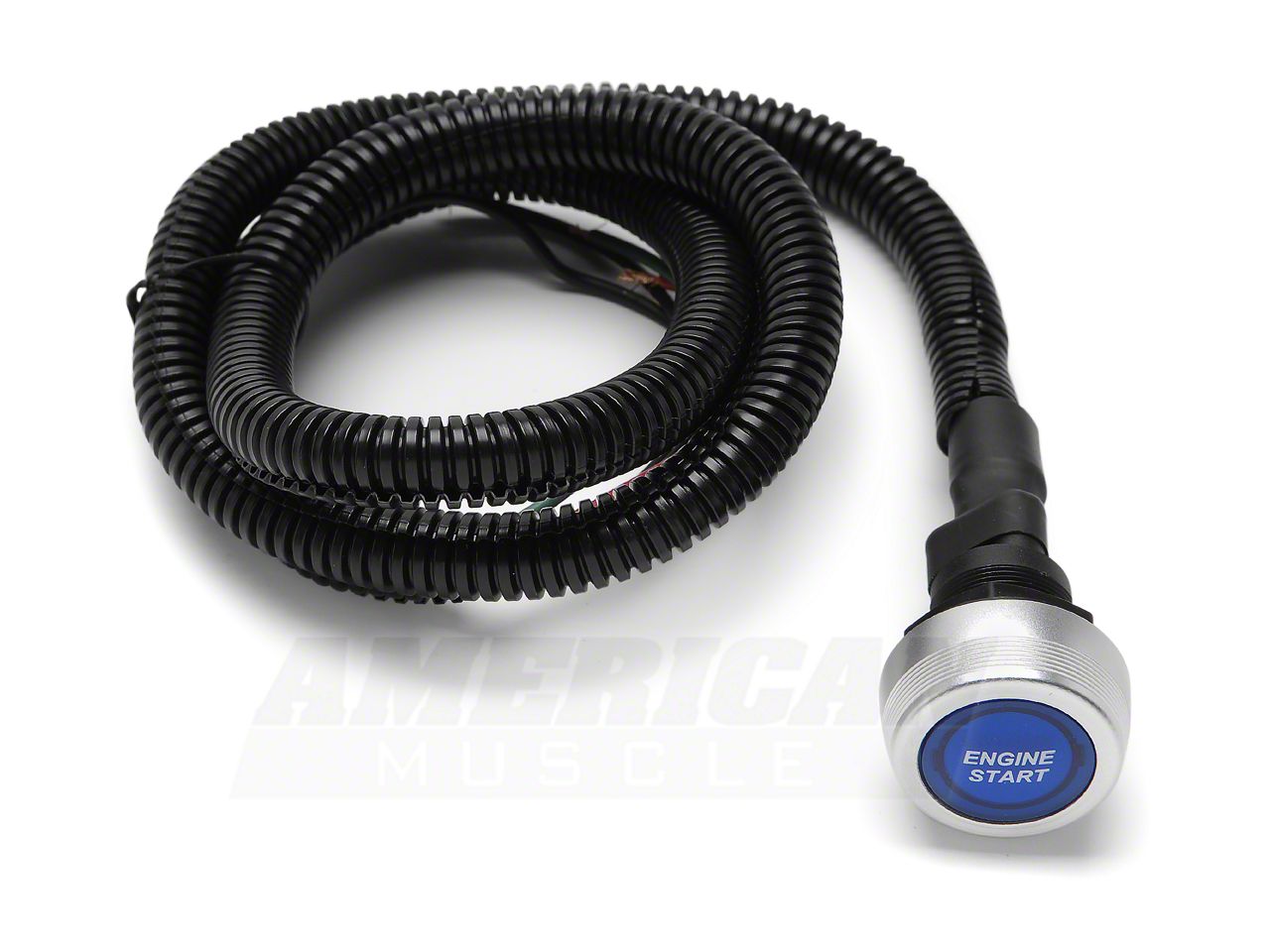 SHR Mustang Illuminated Push Button Start Ignition Kit; Blue S197-850 ...