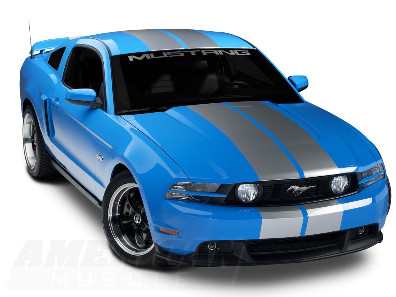 SEC10 Mustang GT500 Style Stripes; Silver; 10-Inch 26167G05 (05-14 ...
