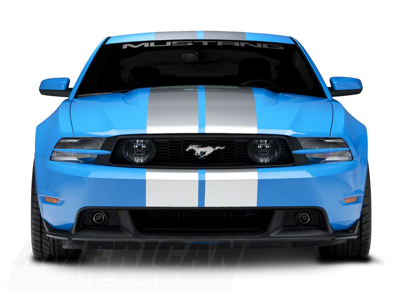 SEC10 Mustang GT500 Style Stripes; Silver; 10-Inch 26167G05 (05-14 ...