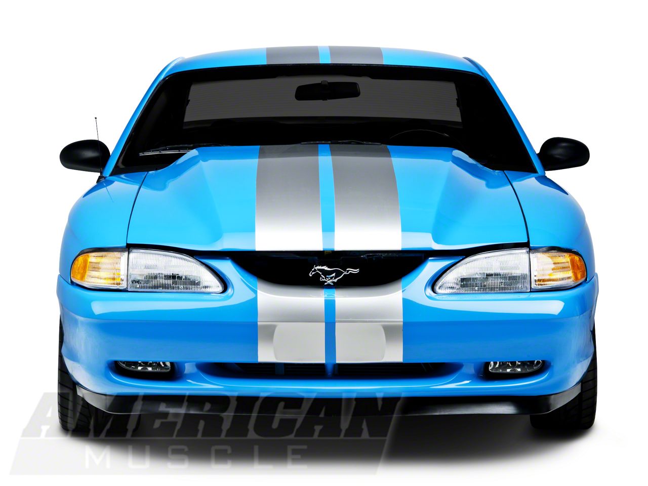 SEC10 Mustang Lemans Stripes; Silver; 8-Inch 26055G94 (94-04 Mustang ...