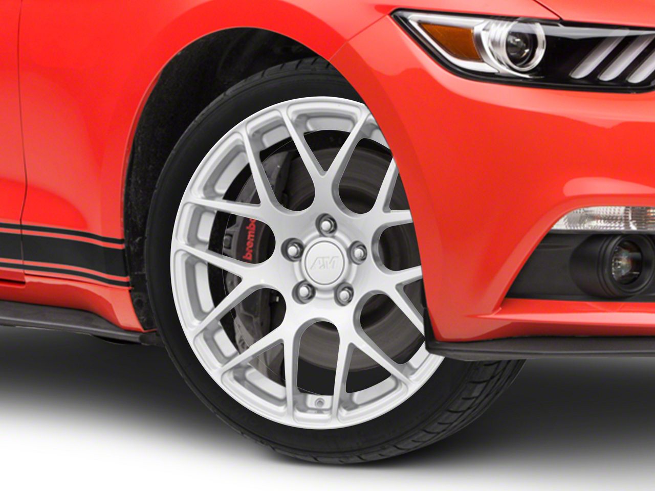Mustang AMR Silver Wheel; 18x9; 30mm Offset (15-23 Mustang EcoBoost w/o ...