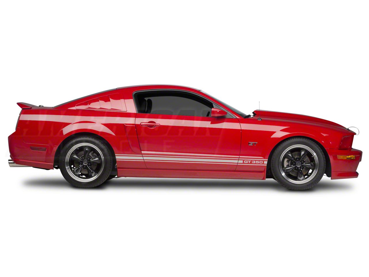 SEC10 Mustang Rocker Stripes with GT350 Logo; Silver 26212G05 (05-14 ...