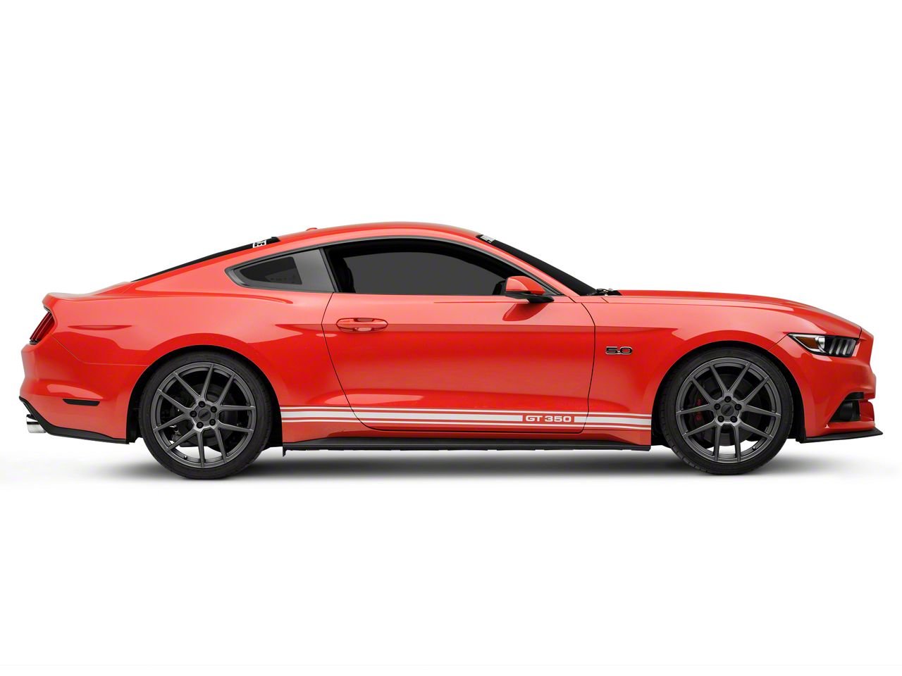 SEC10 Mustang Rocker Stripes with GT350 Logo; Silver 26212G15 (15-23 ...