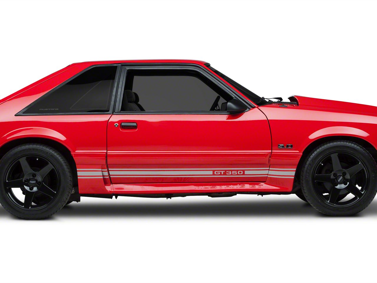 SEC10 Mustang Rocker Stripes with GT350 Logo; Silver 26212G79 (79-93 ...