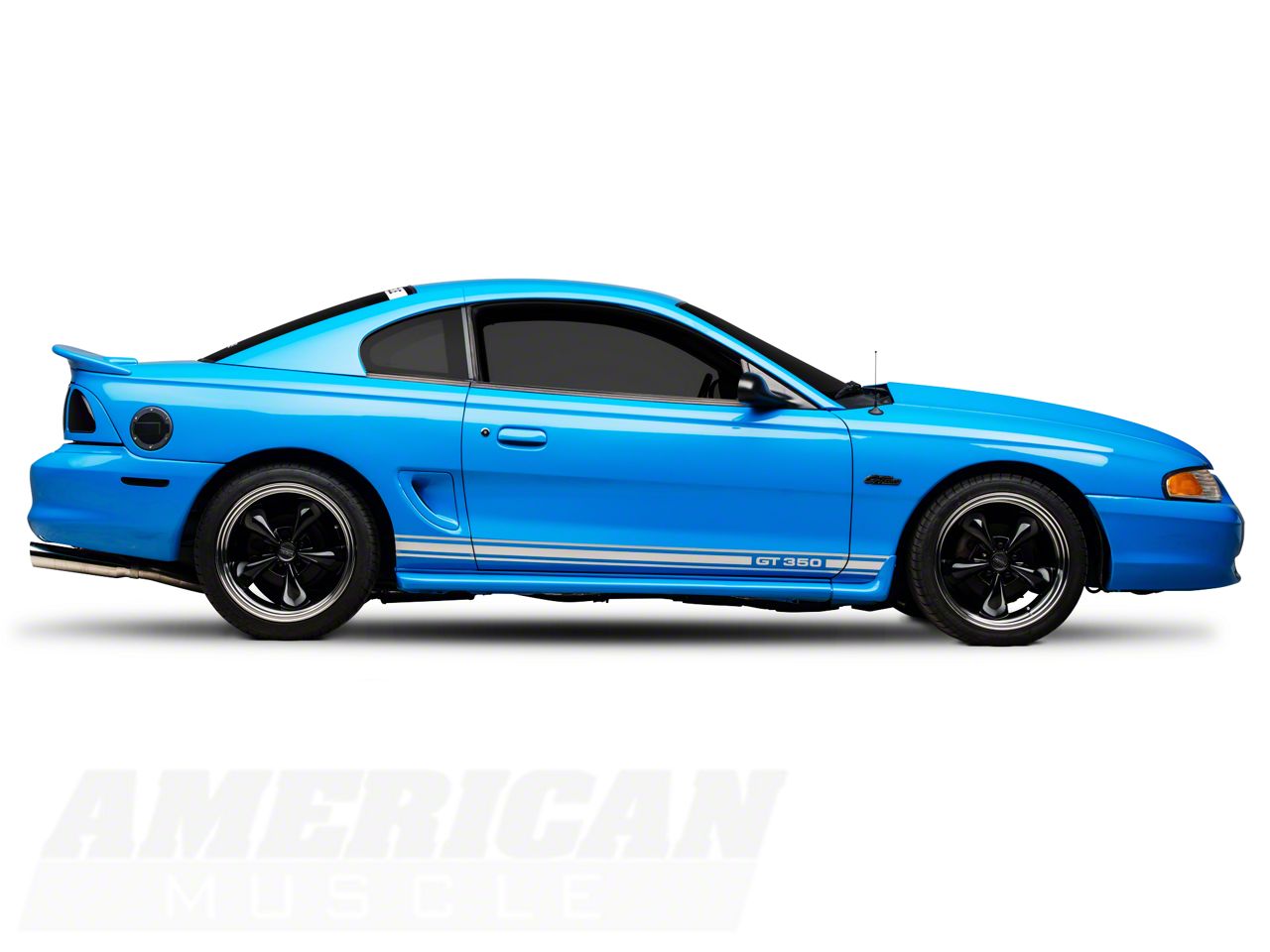 SEC10 Mustang Rocker Stripes with GT350 Logo; Silver 26212G94 (94-04 ...