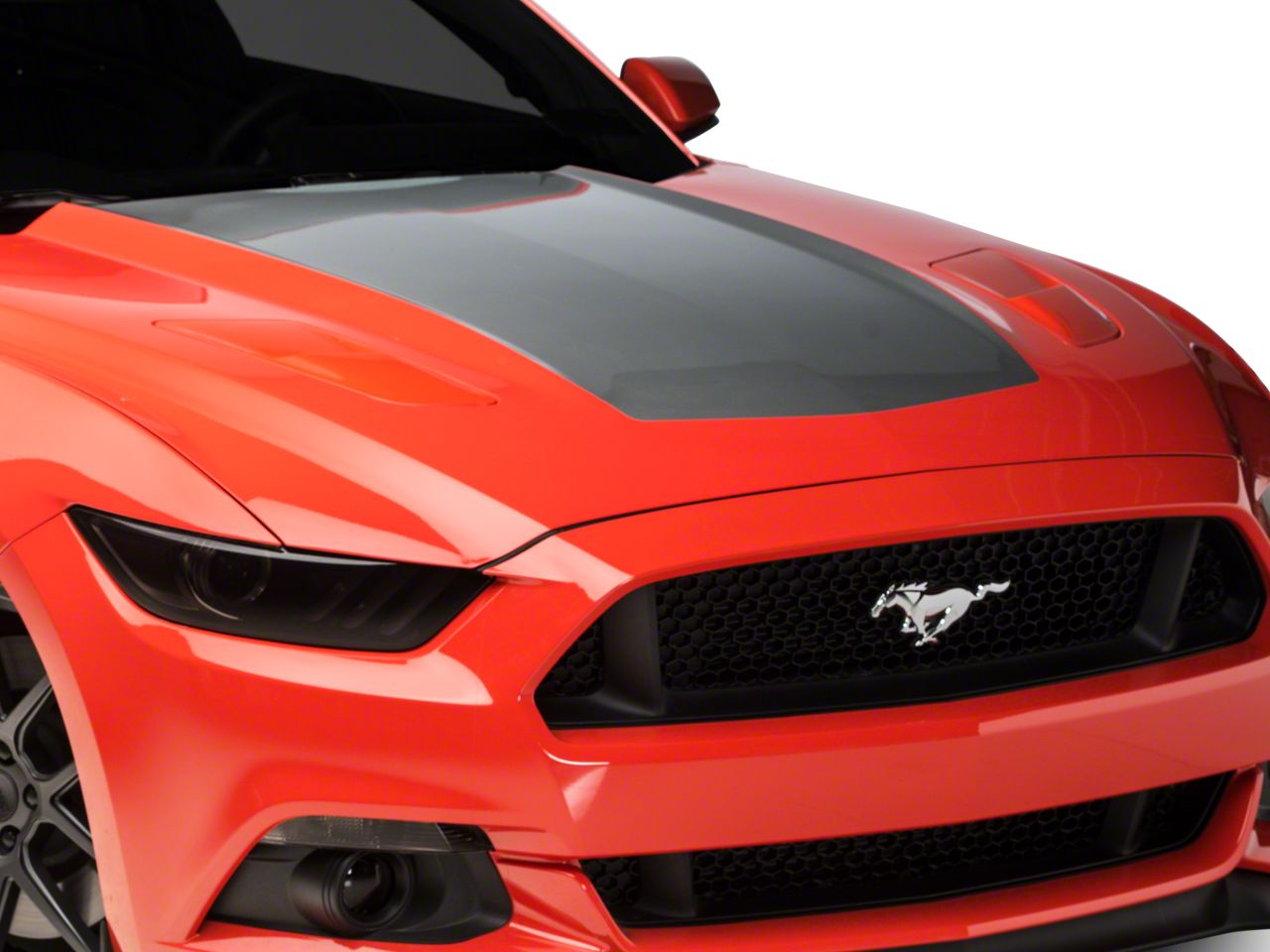SEC10 Mustang Hood Decal; Silver 387501 (15-17 Mustang GT, EcoBoost, V6 ...