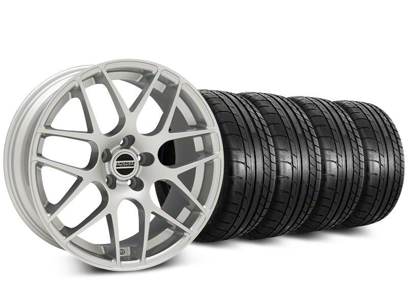 Mustang Staggered AMR Silver Wheel and Mickey Thompson Tire Kit; 20 ...