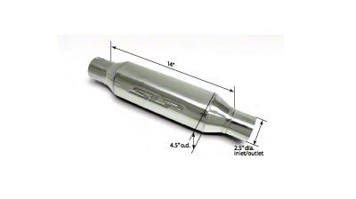 SLP Challenger LoudMouth Bullet-Type Resonator Muffler; 2.50-Inch Inlet ...