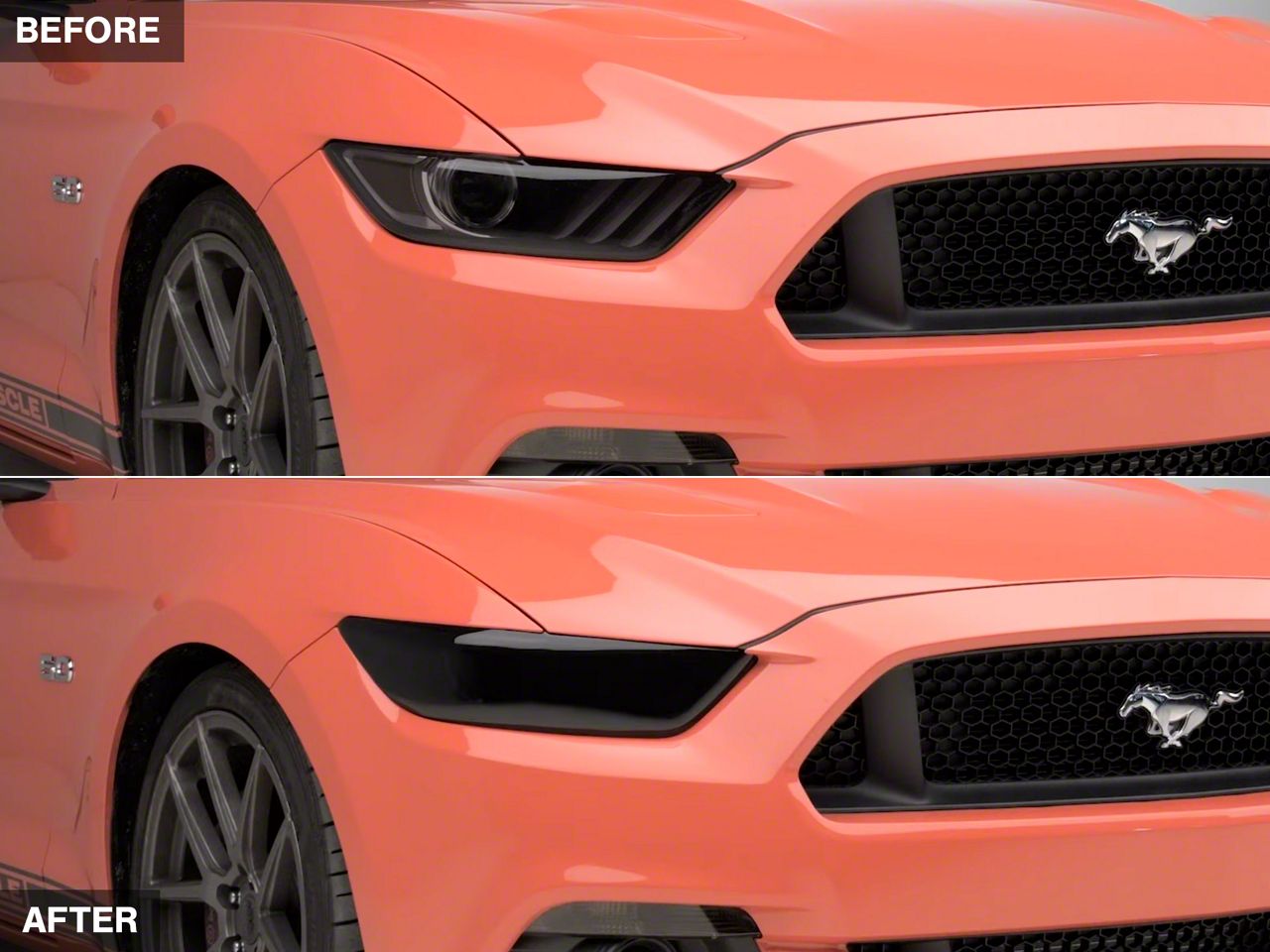 SpeedForm Mustang Headlight Covers; Smoked 390751 (15-17 Mustang; 18-22 ...