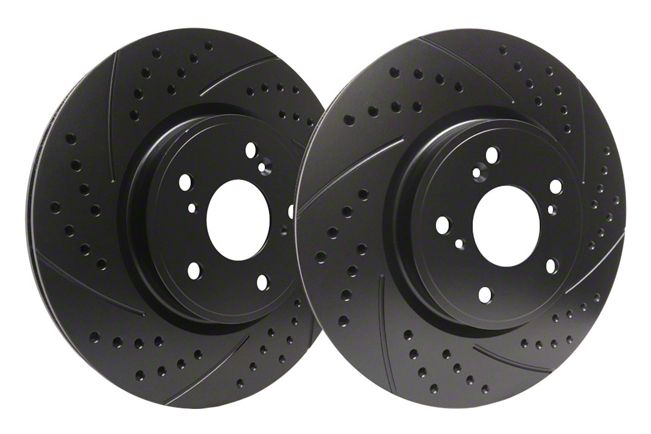 SP Performance Camaro Double Drilled and Slotted Rotors with Black ZRC ...
