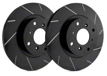 SP Performance Camaro Slotted Rotors with Black ZRC Coating; Front Pair ...