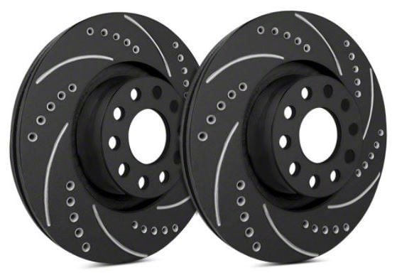 SP Performance Charger Cross-Drilled and Slotted Rotors with Black ZRC ...
