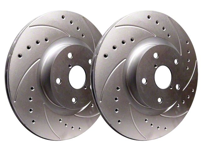 SP Performance Charger Cross-Drilled and Slotted Rotors with Silver ...