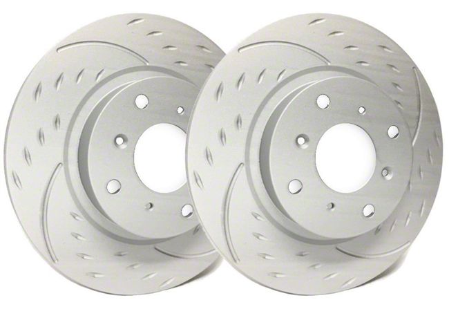 SP Performance Charger Diamond Slot Rotors with Gray ZRC Coating; Rear ...