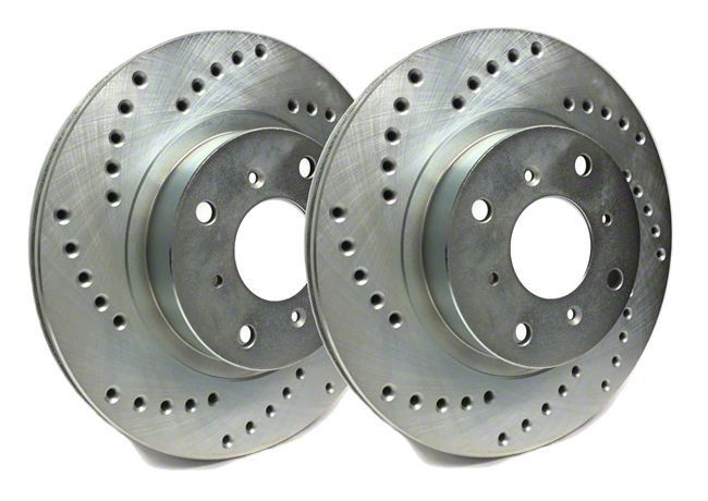 SP Performance Corvette Cross-Drilled Rotors with Silver ZRC Coating ...