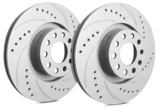 SP Performance Corvette Cross-Drilled and Slotted Rotors with Gray ZRC ...