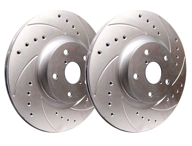 SP Performance Corvette Cross-Drilled and Slotted Rotors with Silver ...