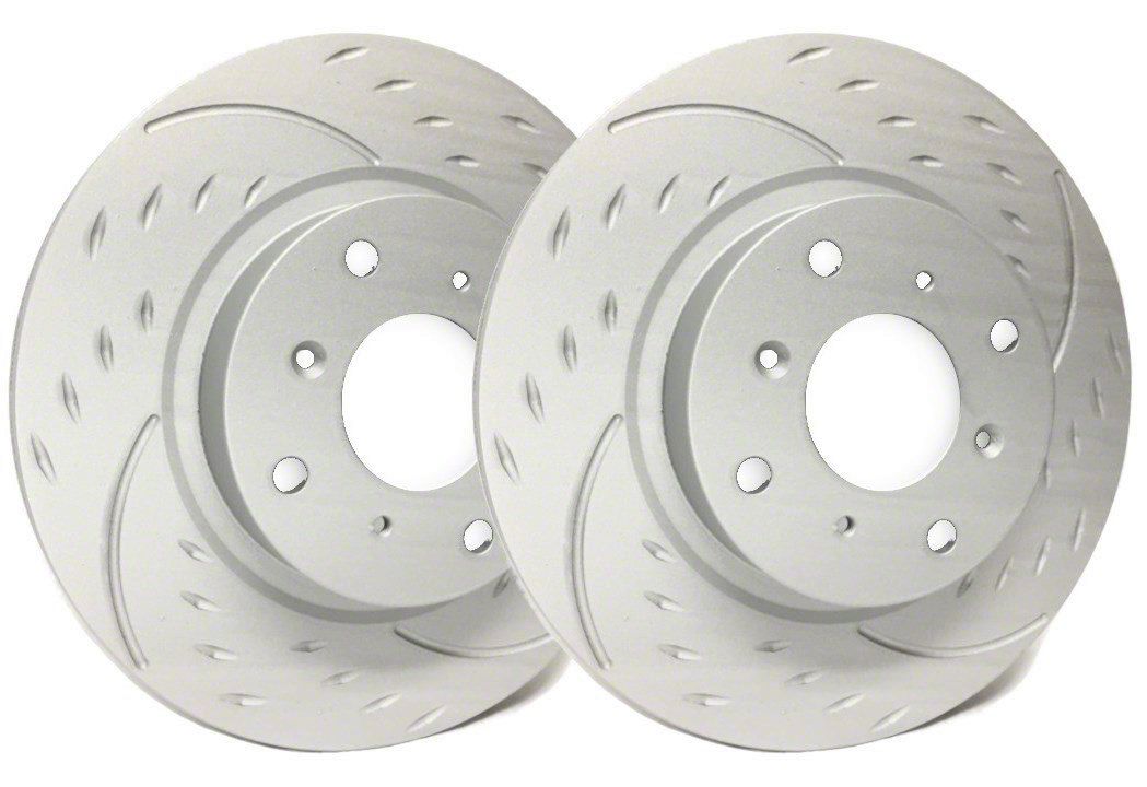 SP Performance Corvette Diamond Slot Rotors with Gray ZRC Coating; Rear ...